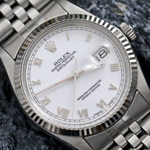 Rolex - Rolex Steel Datejust White Dial Roman Indexes 16014