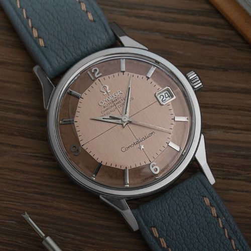 Omega - 1962 Omega Constellation Automatic Movement - Cross Hair Pink ...