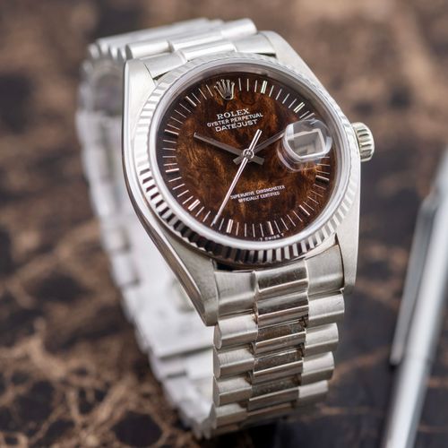 Rolex - Rolex Datejust White Gold Burl Wood Dial Ref. 16019, 1978
