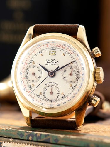 TAG Heuer - 1950s Kelbert Chronograph 14K YG 'Valjoux 72'