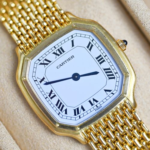 Cartier - Cartier 18K Yellow Gold Trianon Ultra Thin Paris Dial Large ...