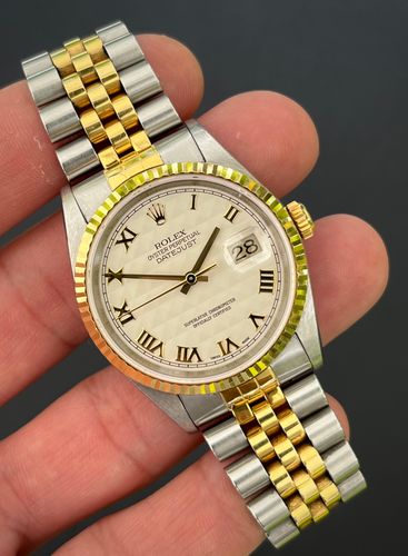 Rolex - 2000 Vintage Rolex Date Just Ref. 16233 Pyramid Dial w/Serial Tag