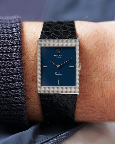 Rolex - Mint* 1995 Rolex Cellini Blue | Rf.4127 | 18K White Gold |Box ...