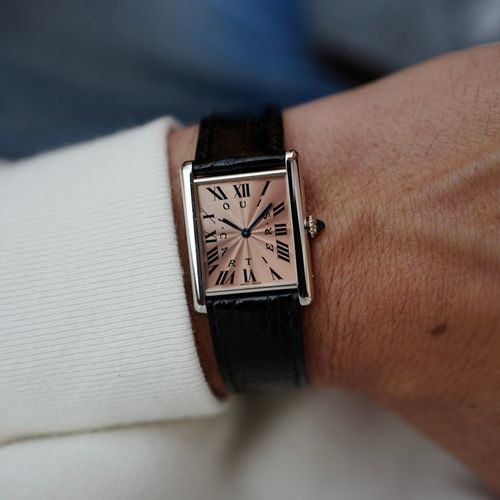 Cartier - Platinum Tank 1601 with Salmon Dial, Edition of 70